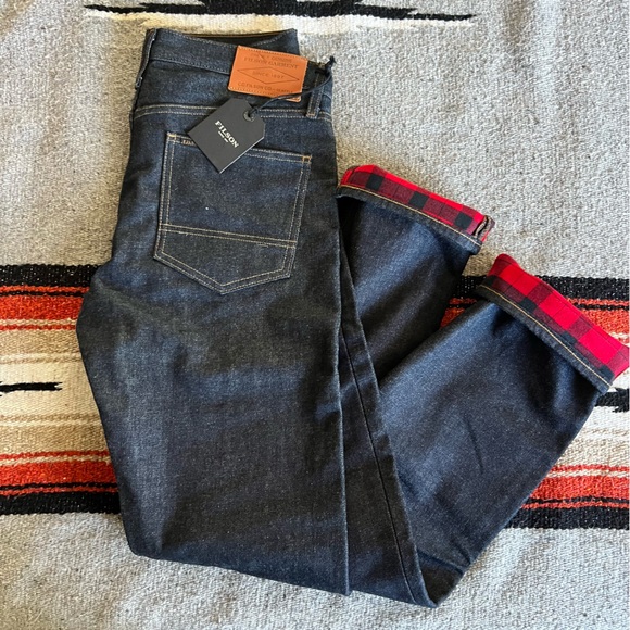 Filson | Jeans | Filson Flannel Lined Jeans Made In Usa Raw Indigo ...